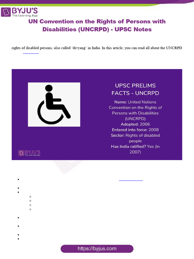 Uncrpd Upsc | PDF | Government | Human Rights