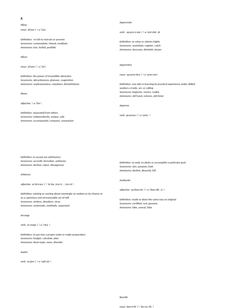 Mini Dictionary | PDF