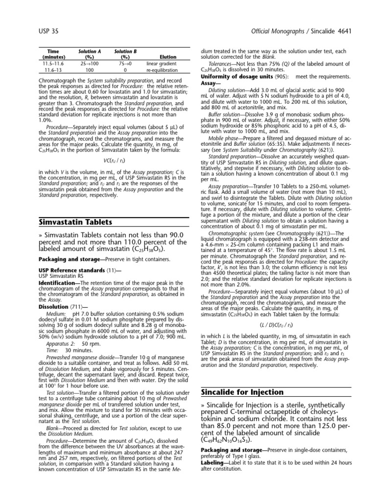 4641-4642 Sincalide For Injection | PDF | Chromatography | Buffer Solution