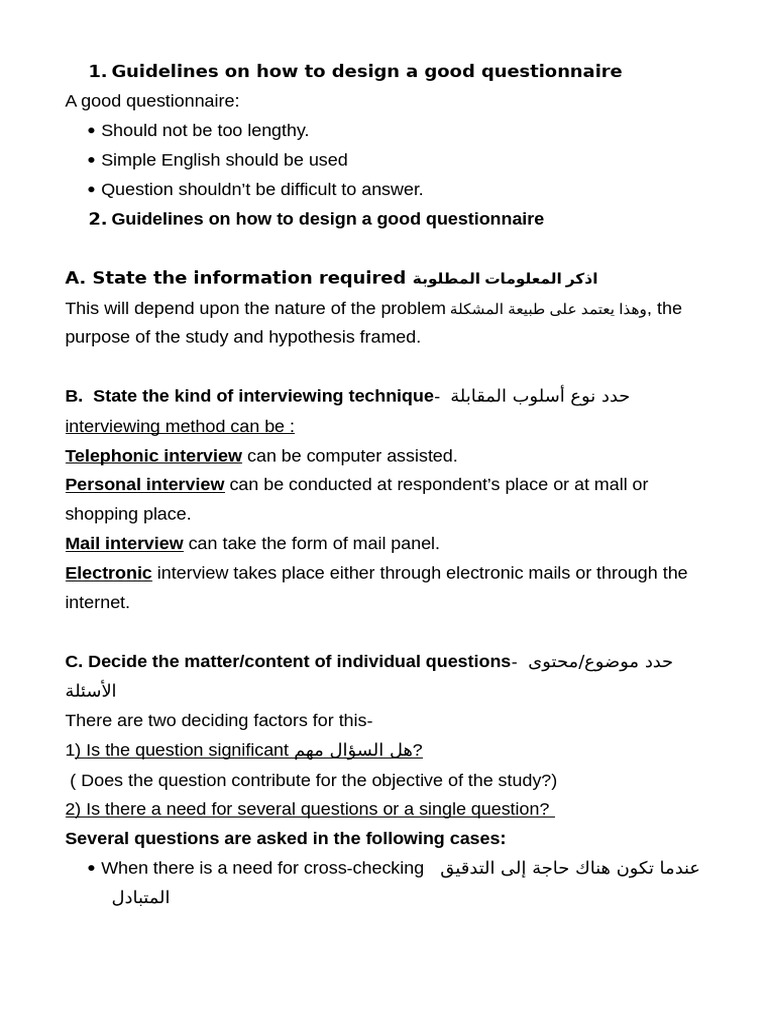 Summary Research Lec 7 | PDF | Questionnaire | Survey Methodology