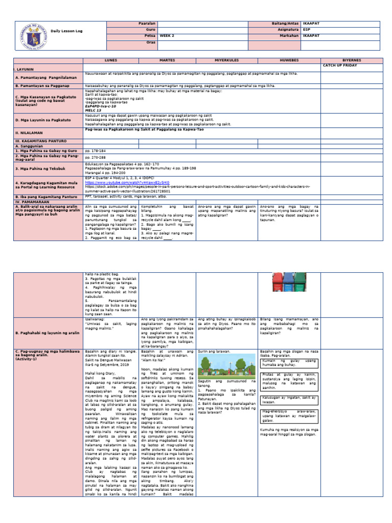 Q4 Esp 4 DLL Week 2 | PDF
