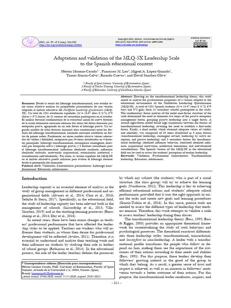 p12 425351 ENG Maquetado Gal | PDF | Leadership | Transformational ...