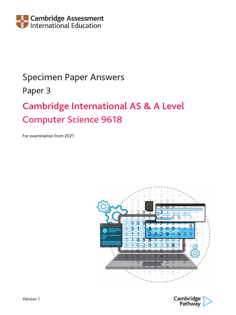 9618 Specimen Paper Answers Paper 3 (For Examination From 2021) | PDF | Computing | Computer Science