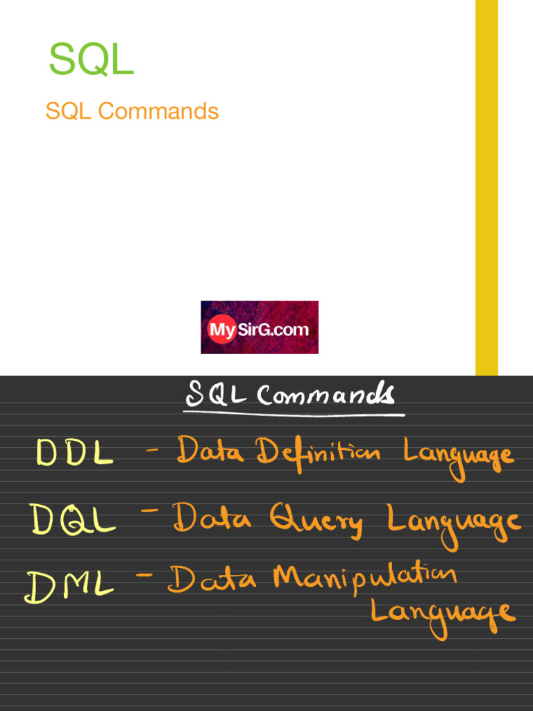 SQL Commands Classification Overview | PDF