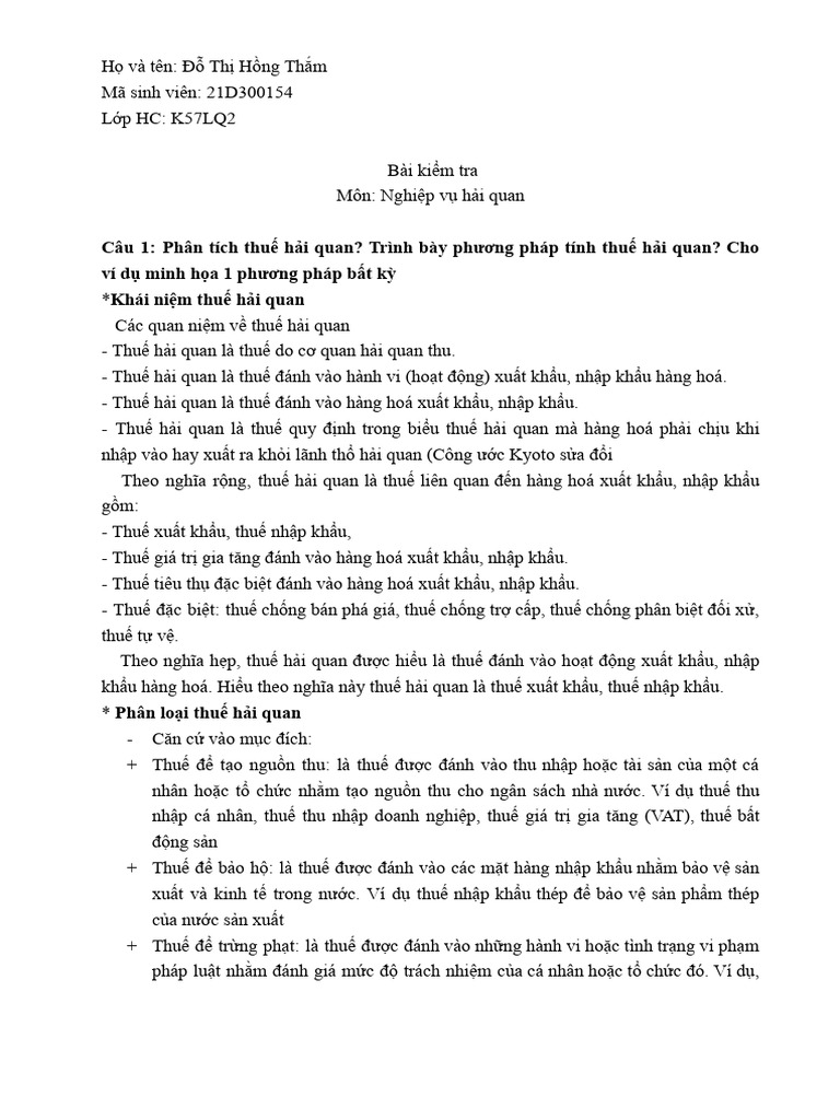 Đỗ Thị Hồng Thắm - KT2 | PDF