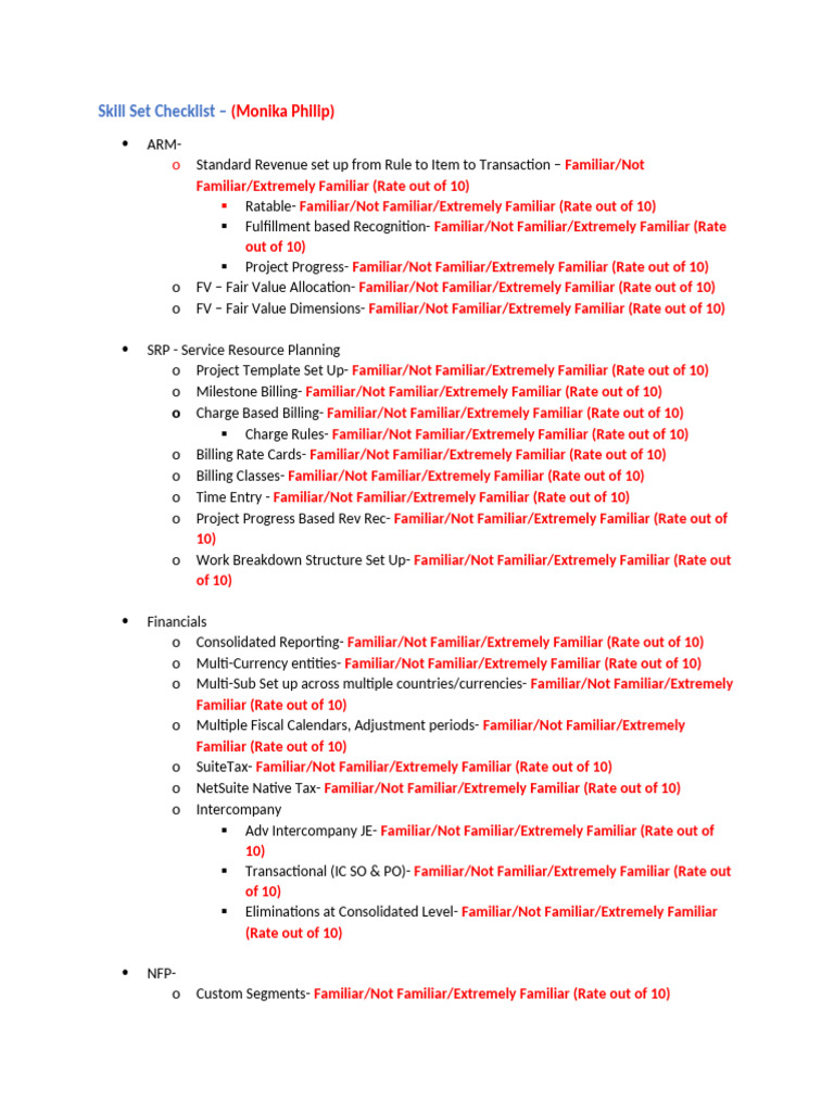 BPM India - NetSuite - Checklist_ | PDF | Business | Economies