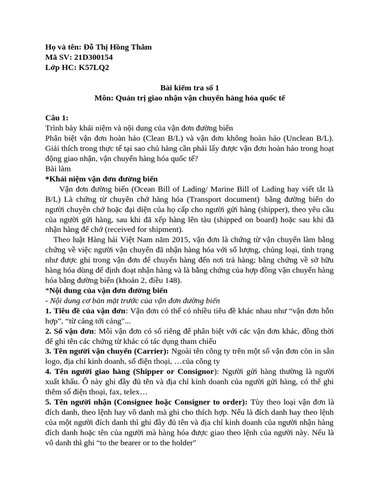 91 - Đỗ Thị Hồng Thắm - KT1 | PDF