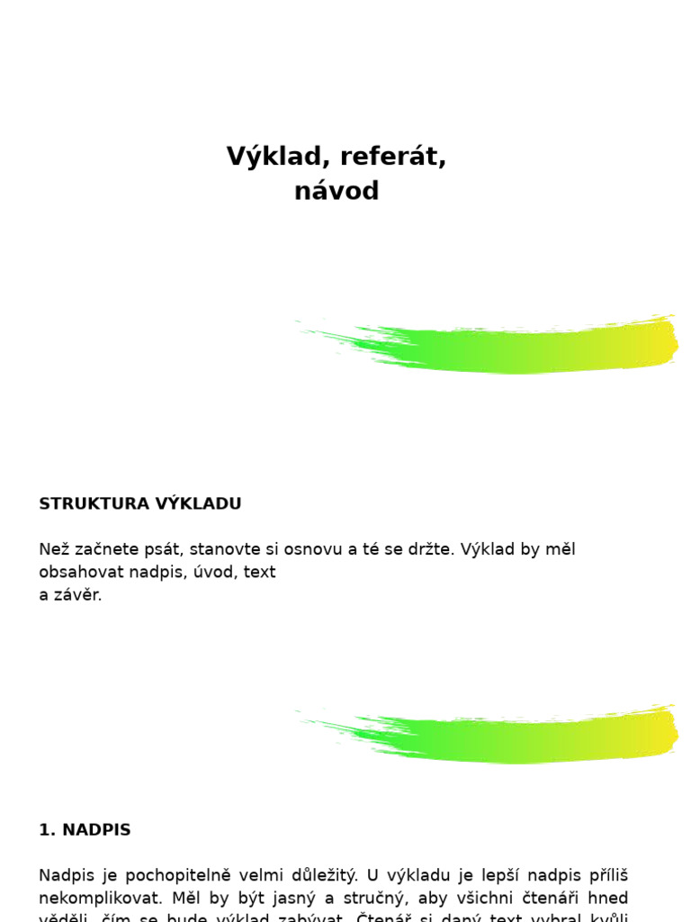 Výklad, Referát, Návod | PDF