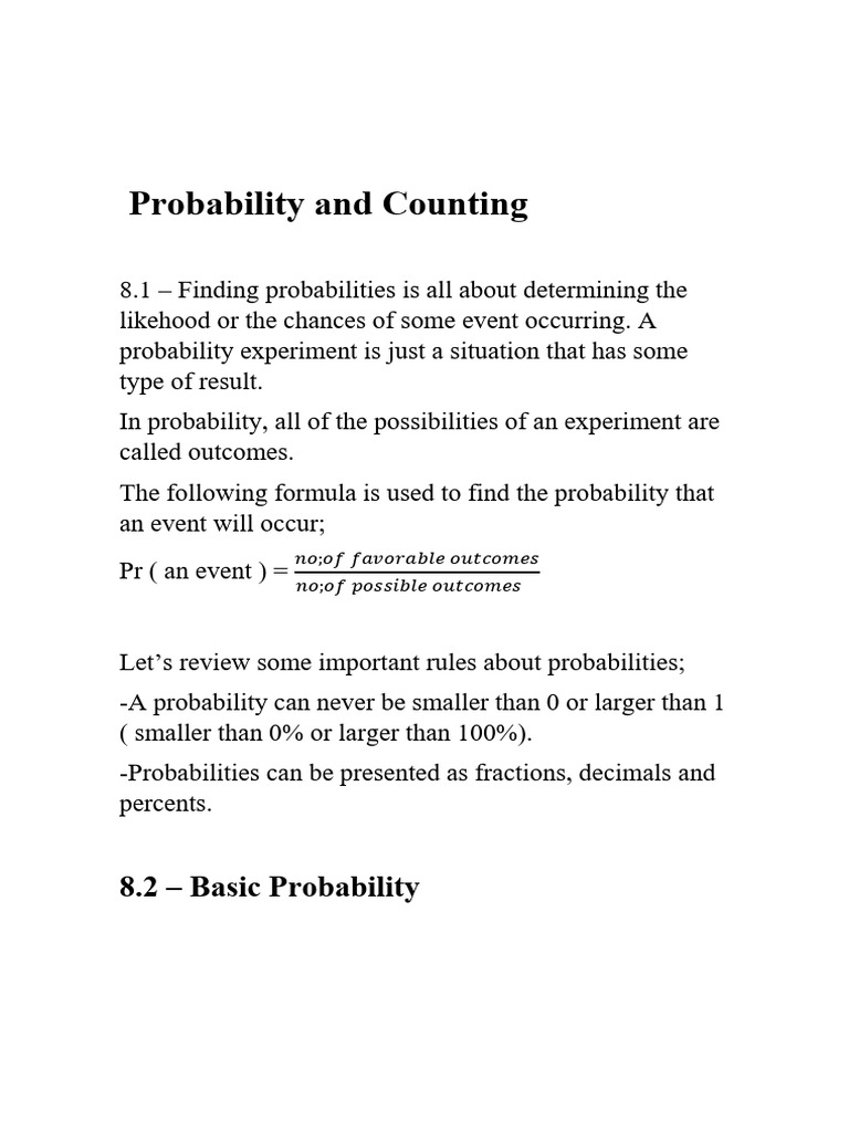 Probability & Counting Guide | PDF | Probability