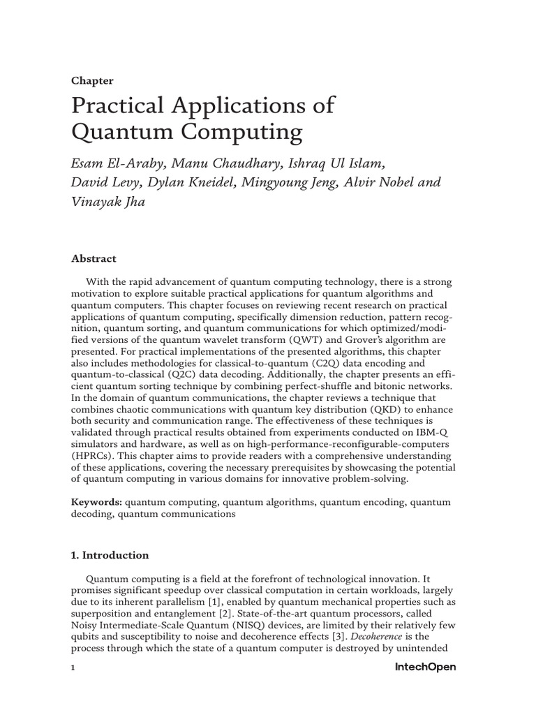 Practical Applications of Quantum Computing | PDF | Quantum Computing | Physics