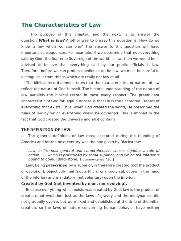 Characteristics of Law Explained | PDF | Precedent | Common Law