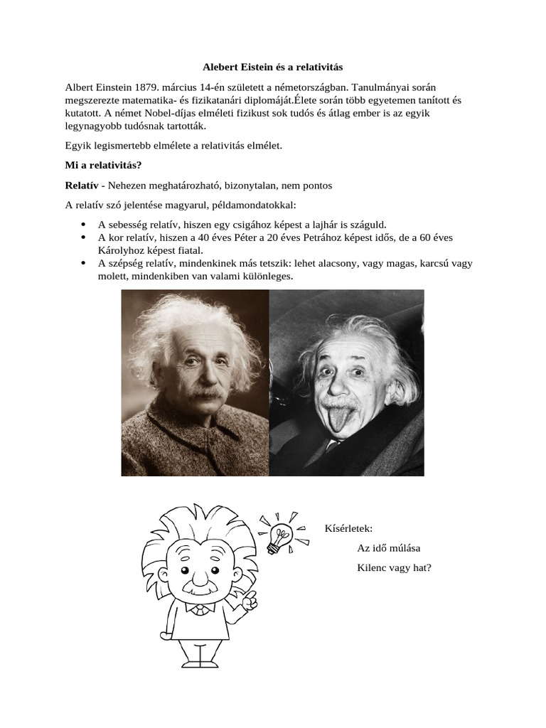 Alebert Eistein És A Relativitás | PDF