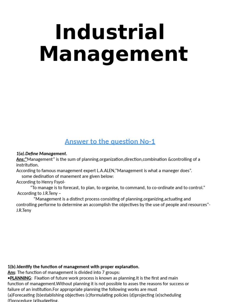 Industrial Management 1234 Two | PDF | Cost Of Living | Recruitment