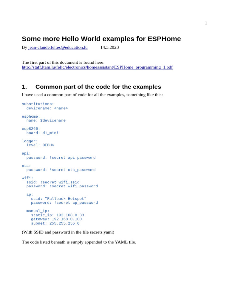 ESPHome Coding for DIY Enthusiasts | PDF | Anonymous Function | Analog To Digital Converter