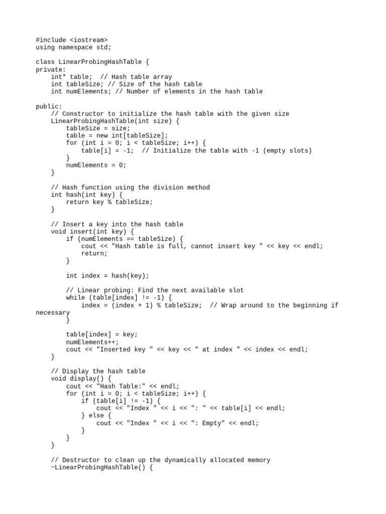 Linear Probing | PDF
