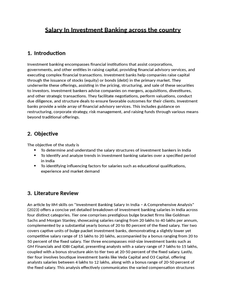 Investment Banking Salaries in India | PDF | Cost Of Living ...