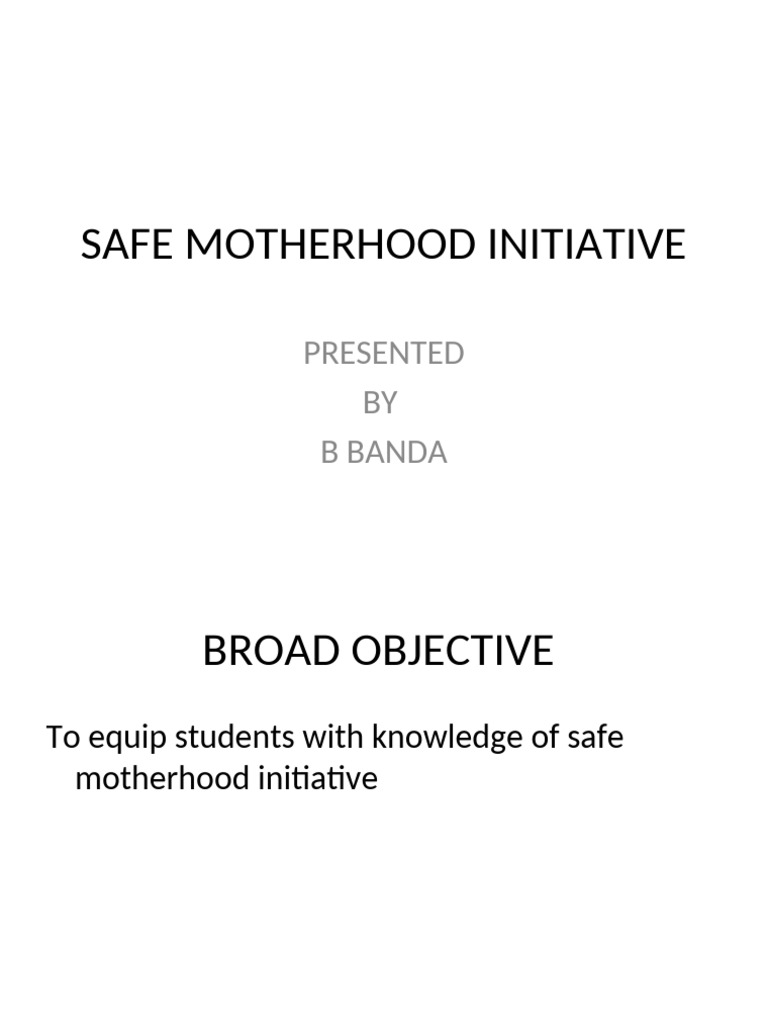Overview of Safe Motherhood Initiative | PDF | Maternal Death | Pregnancy