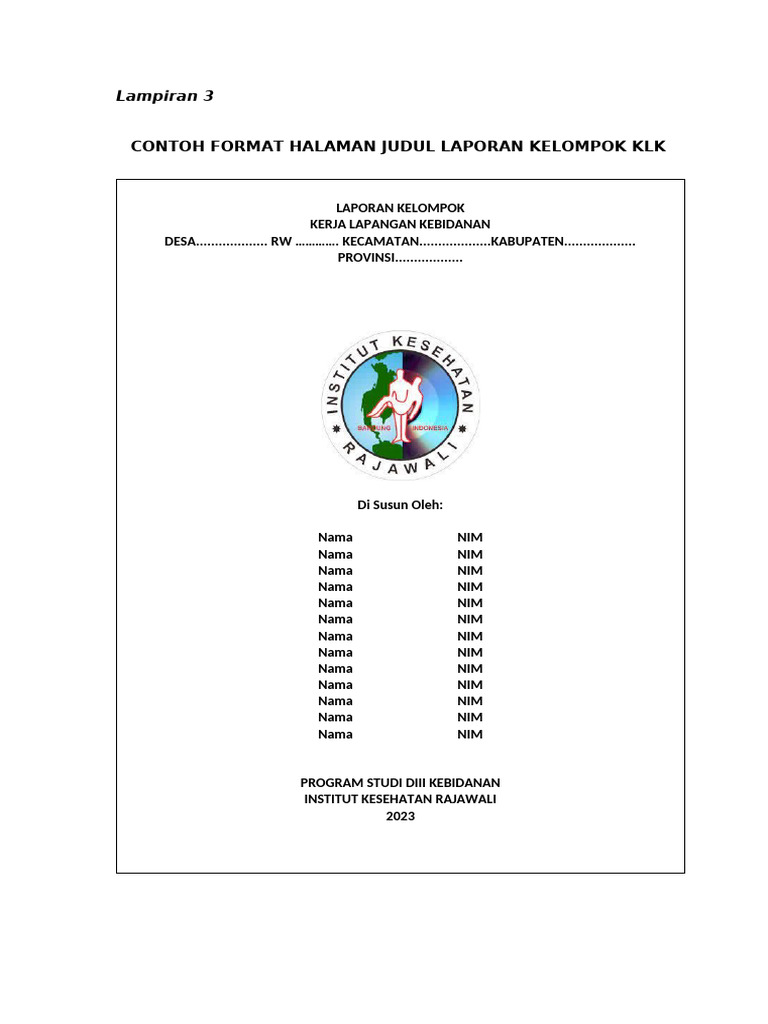 Form Laporan KLK | PDF