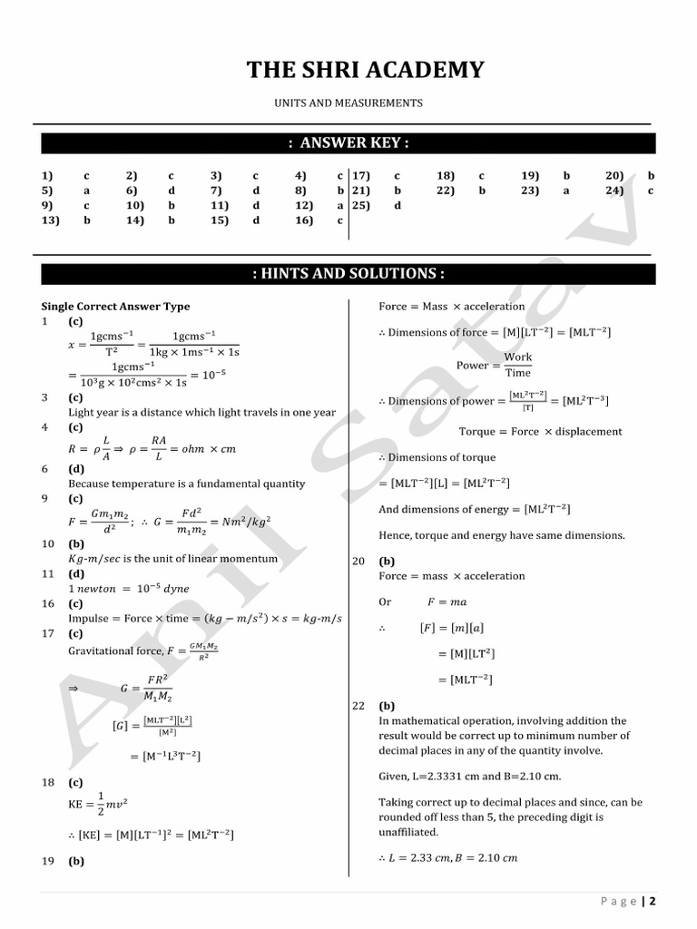 Test Unit Measurements Pdf Significant Figures Force