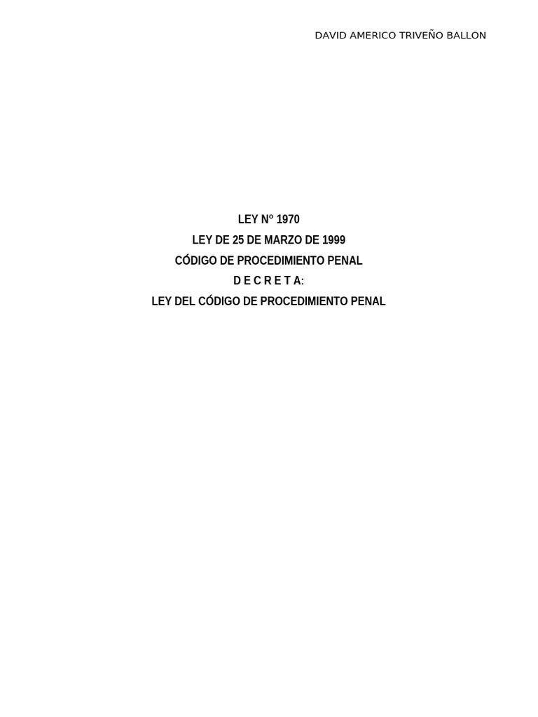 Codigo de Procedimiento Penal.. | PDF | Judicaturas | Mandato