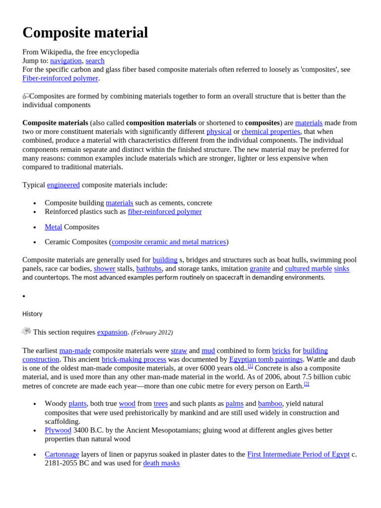 Composite material | PDF | Composite Material | Materials