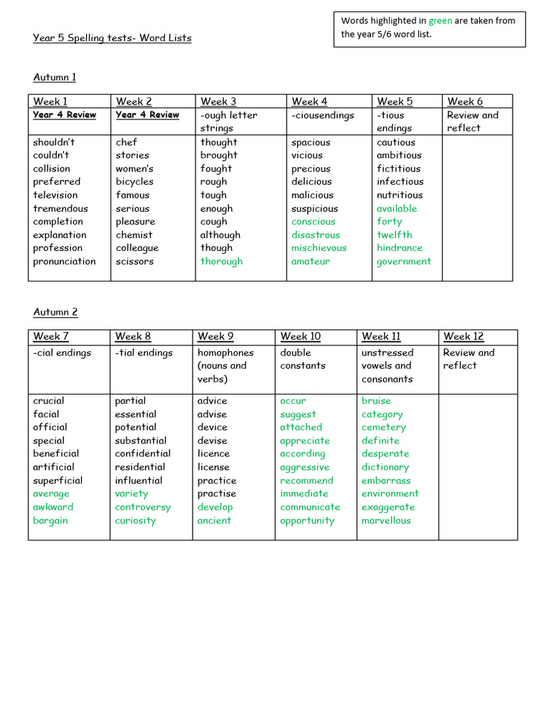Year 5 Spelling Wordlist | PDF | Linguistic Morphology | Languages