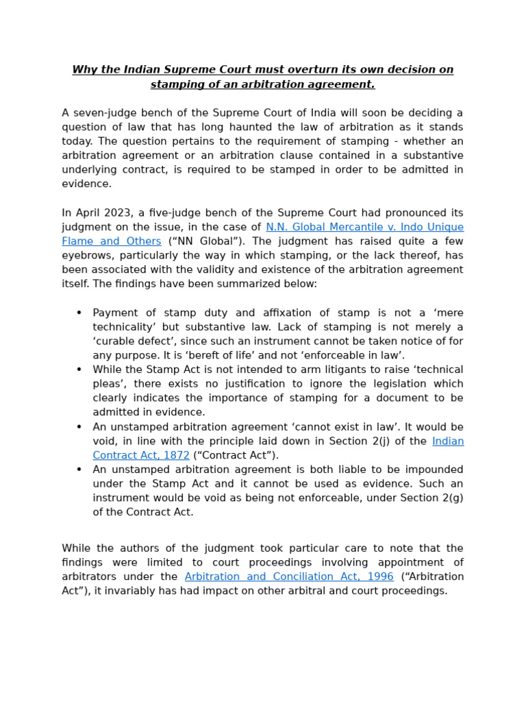 STAMPING | PDF | Arbitration | Judgment (Law)