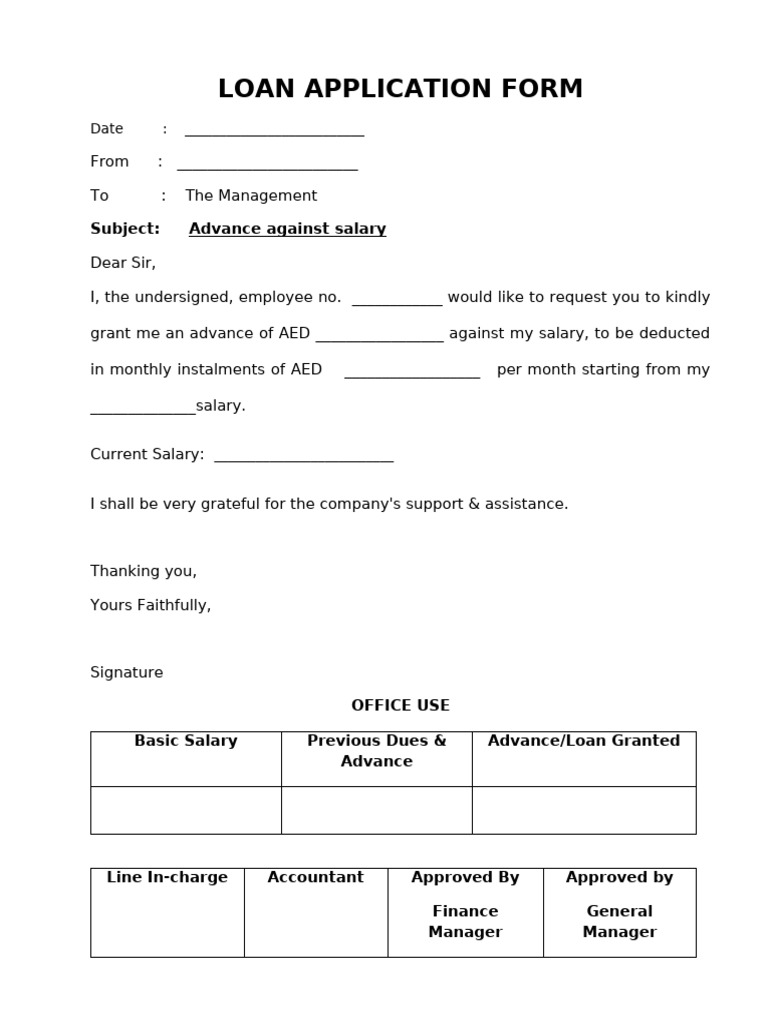 Loan Application Form Pdf