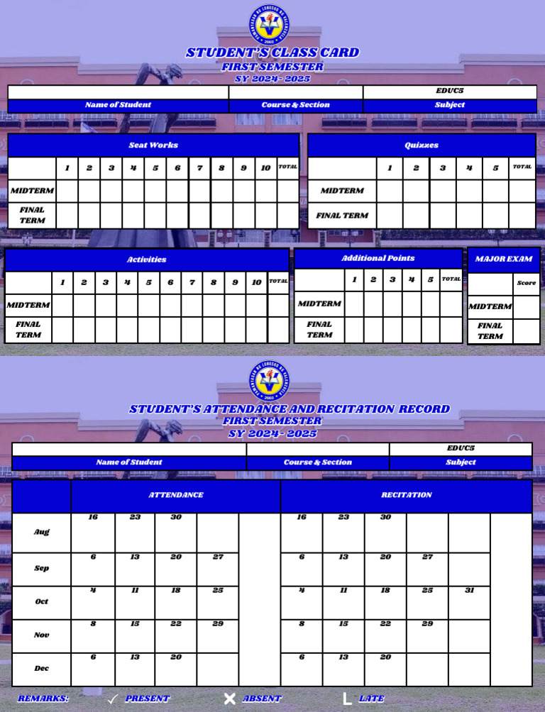 Class Card Blue (6.5 X 4.25 In) | PDF