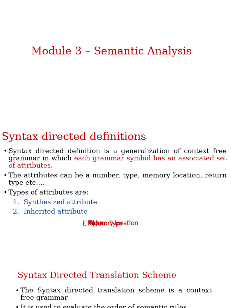 Module 3 - Semantic Analysis | PDF | Parsing | Computer Programming