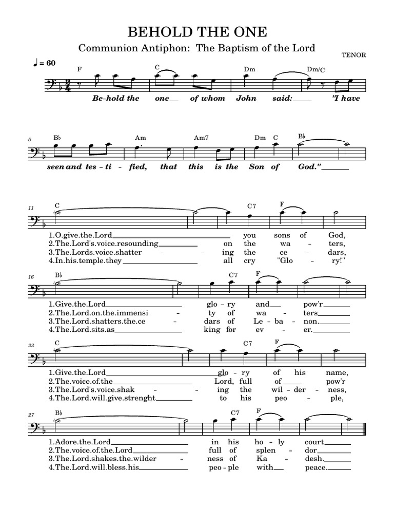 Behold the One Tenor | PDF