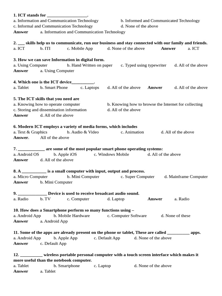 Basic ICT Skills | PDF | Computer Data Storage | Mobile Phones