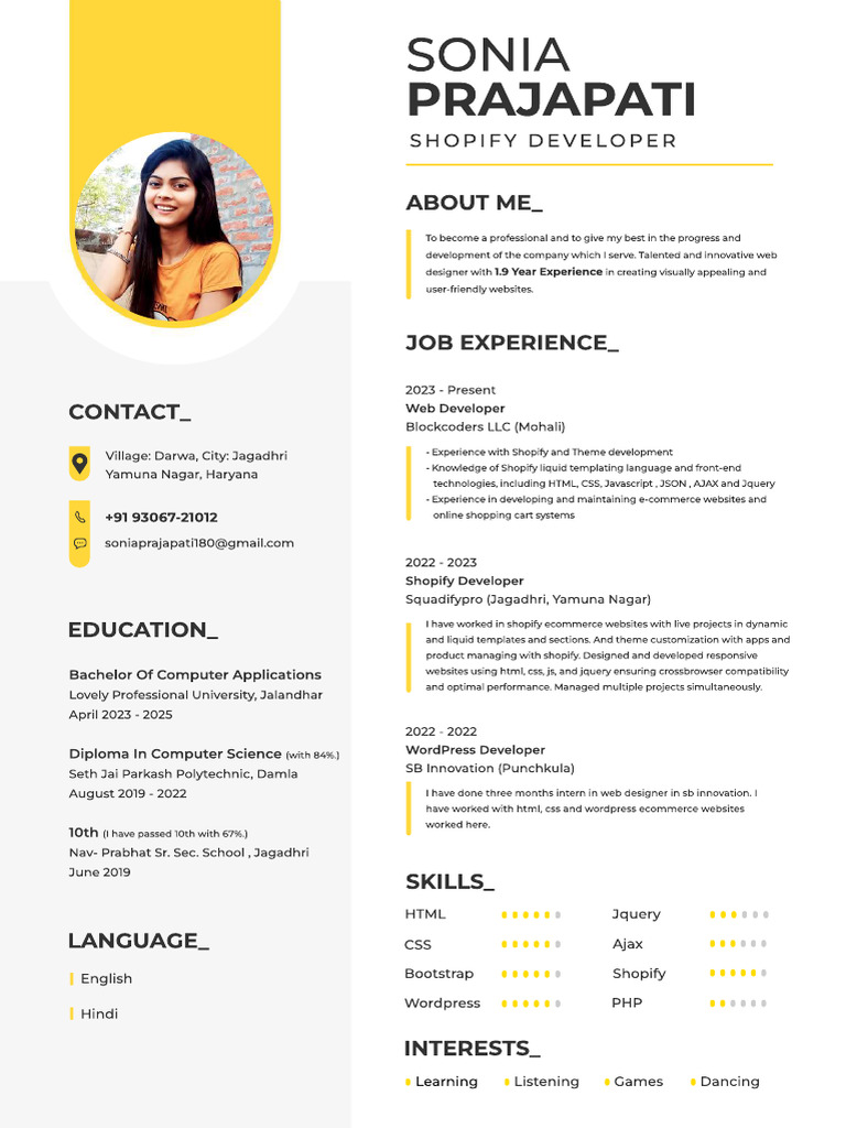 Sonia-CV New-1 | PDF | Web Development