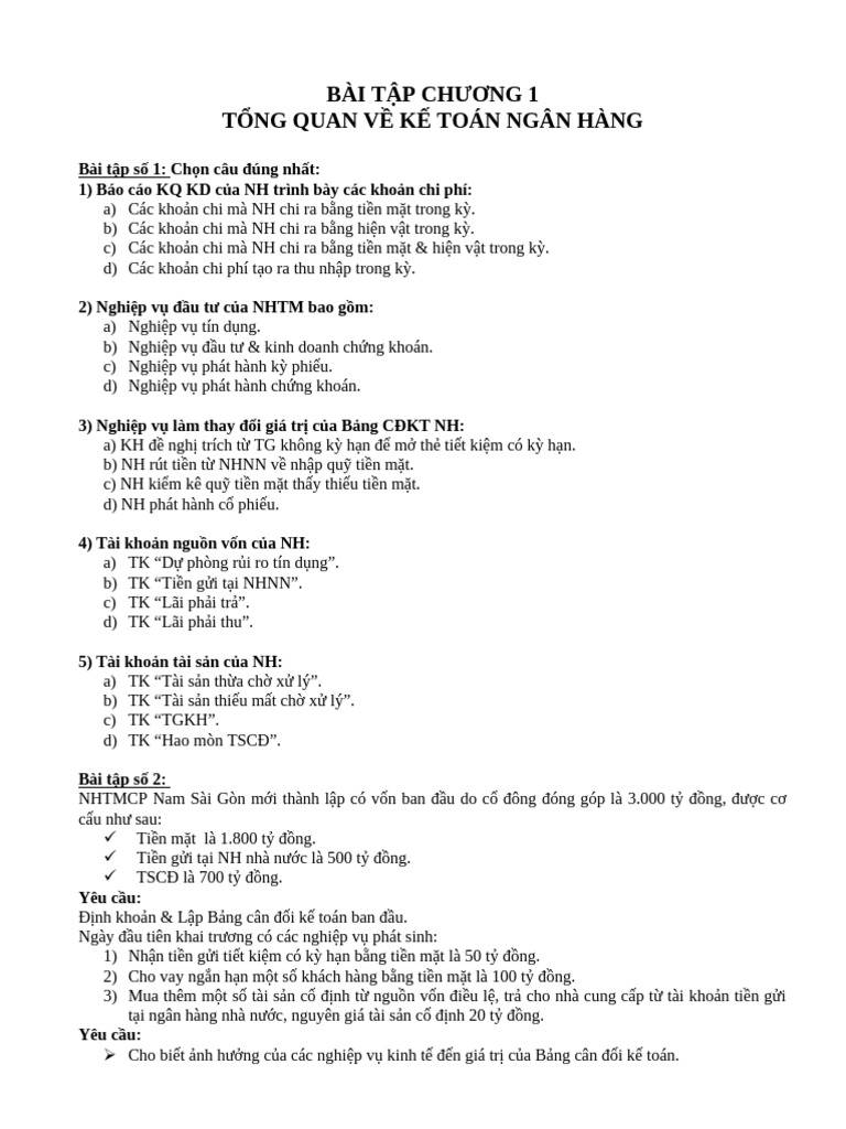 Bai.tap .Ch1 Tong.quan .NH | PDF