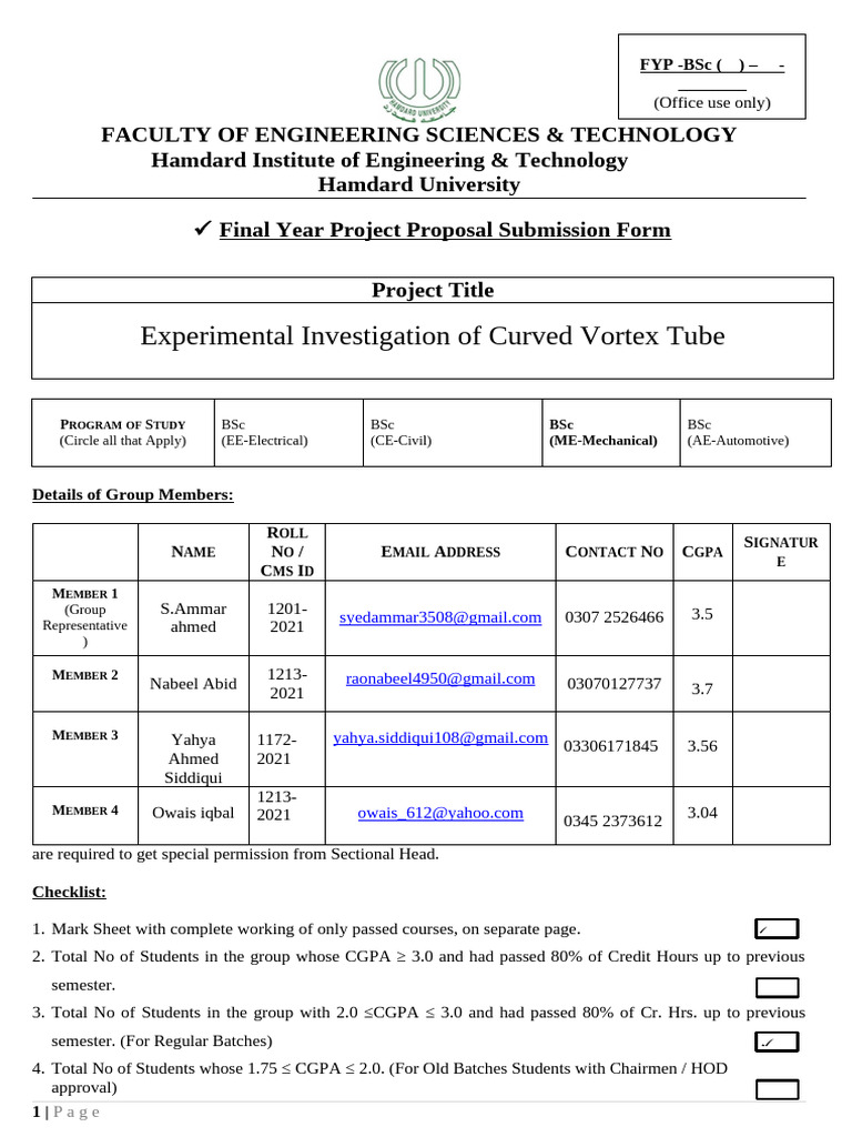 FYP Proposal Form Curve Vertex Tube | PDF | Engineering