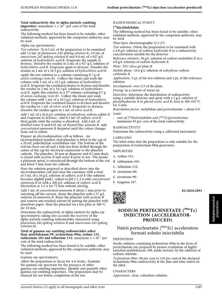 Sodium Pertechnetate (99mTc) Injection (Accelerator-Produced) | PDF ...