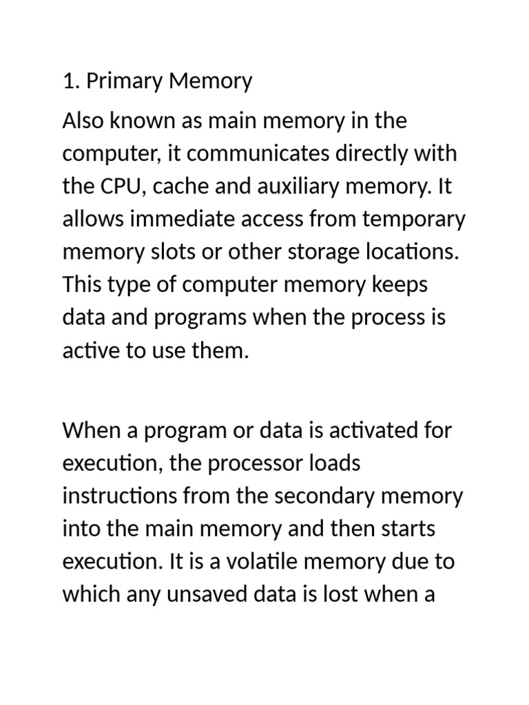 Typs of Memory | PDF | Random Access Memory | Computer Data Storage