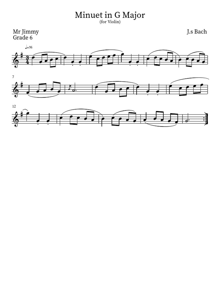 Minuet in G Major | PDF
