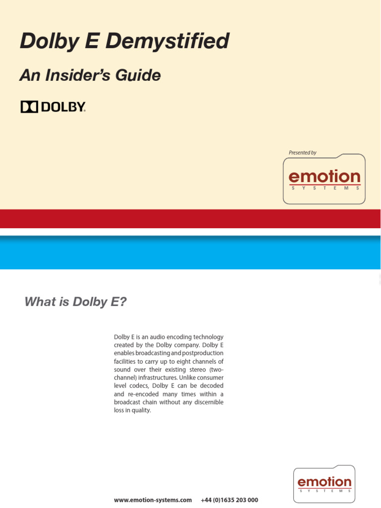 Dolby Demystified Emotion Systems | PDF | Codec | Sound Production Technology