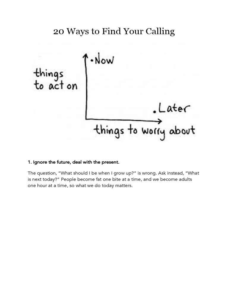 20 Ways to Find Your Calling | PDF