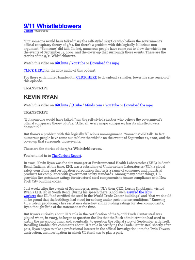 911 Whistleblowers | PDF | United States Environmental Protection ...