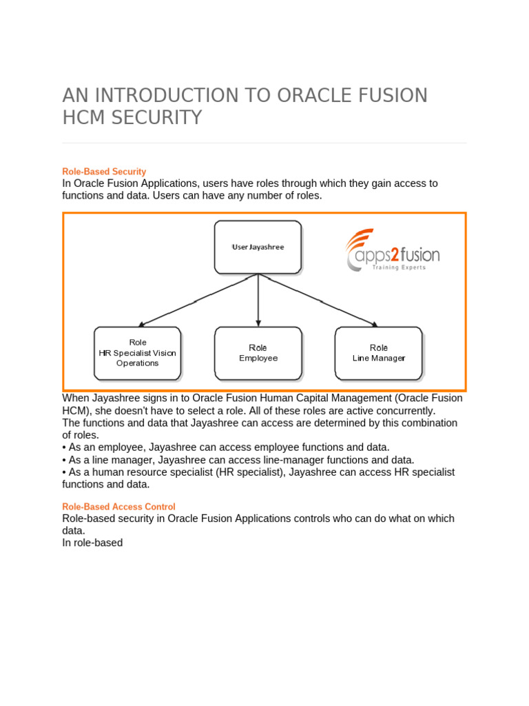 Oracle Fusion HCM Security Overview | PDF | Accounts Payable | Human ...