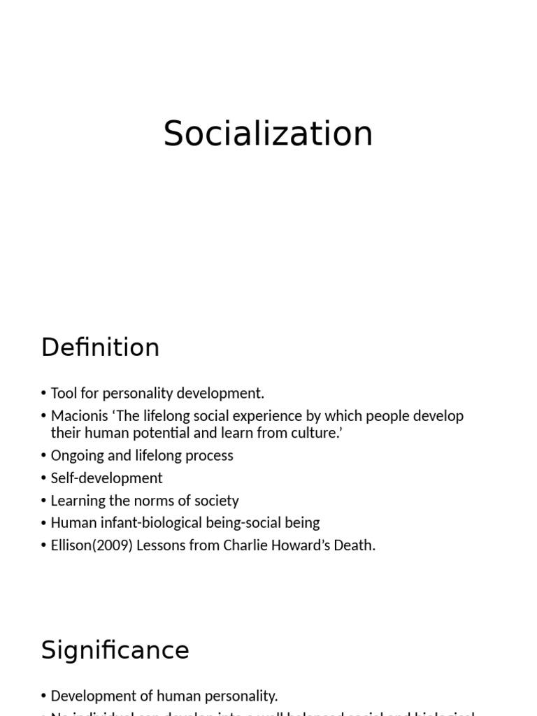 Socialization | PDF | Id | Socialization