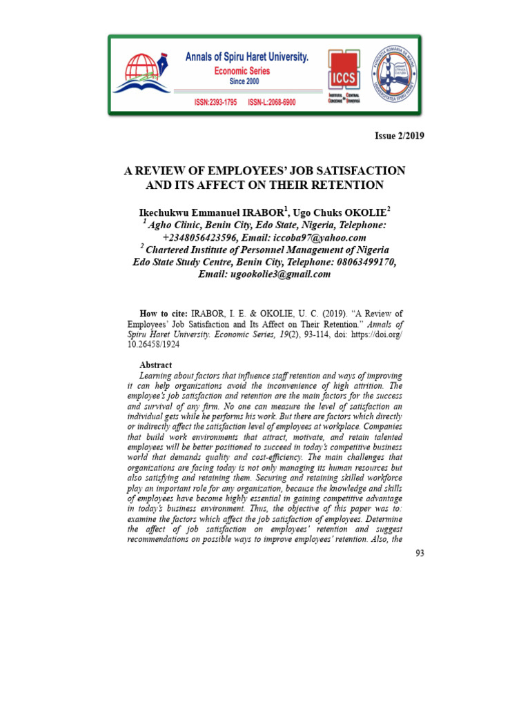 Job Satisfaction's Impact on Retention | PDF | Employee Retention | Job ...