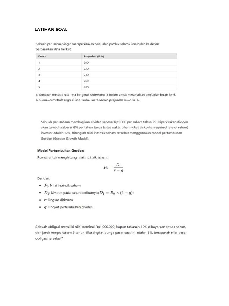 Latihan Soal Persiapan Uas | PDF