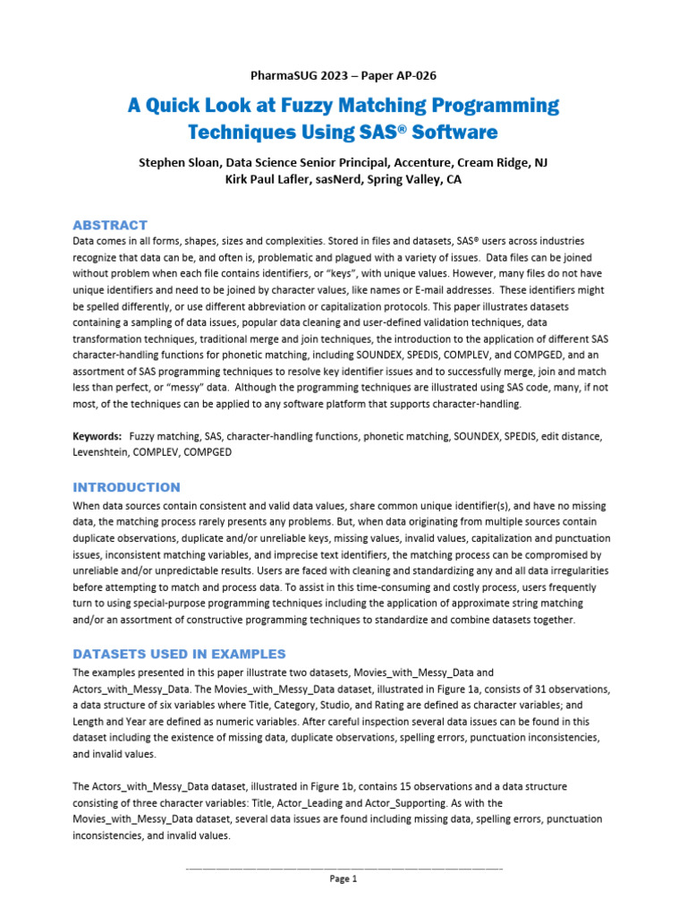 PharmaSUG 2023 AP 026 | PDF | Parameter (Computer Programming) | Sas (Software)