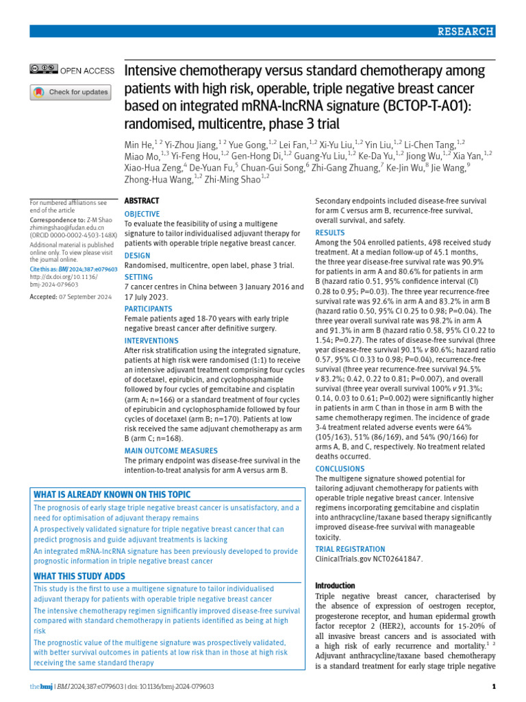 Intensive Chemotherapy Versus Standard Chemotherapy Among Patients With ...