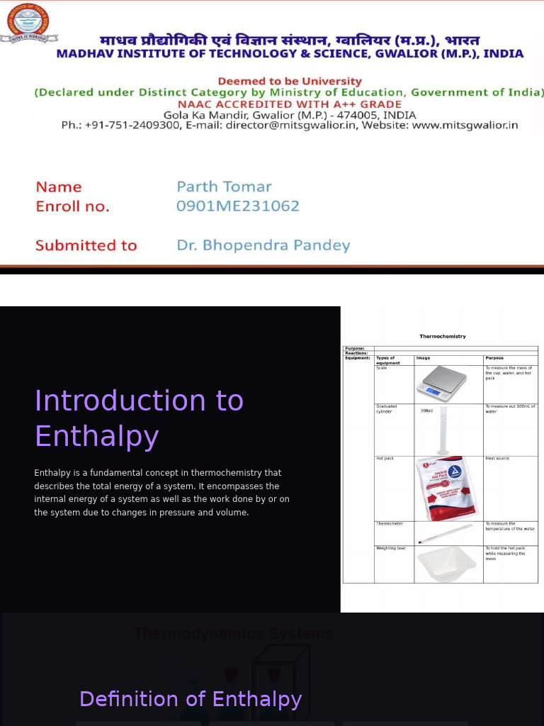 Thermodynamics. Enthalpy | PDF | Enthalpy | Chemical Reactions