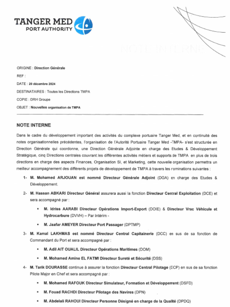 Note organisation de TMPA 2025 | PDF