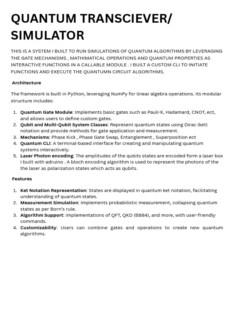 Quantum Transciever Simulator - 2 | PDF | Quantum Computing | Applied ...